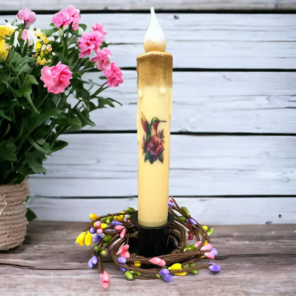 Hummingbird Battery Operated Timer Taper Candle - 7" – KC Collections